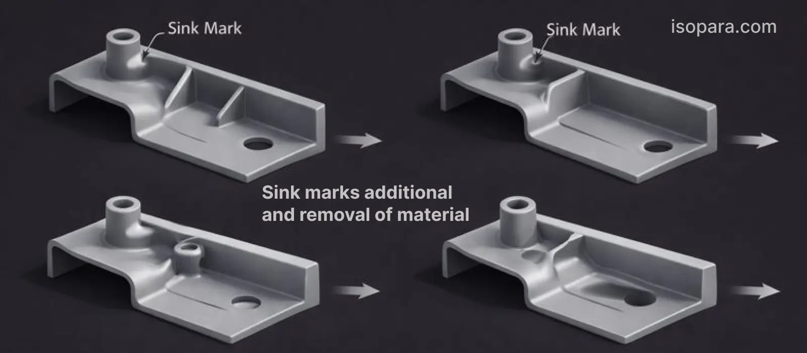 Effective Solutions for Sink Marks: Addition and Removal of Material
